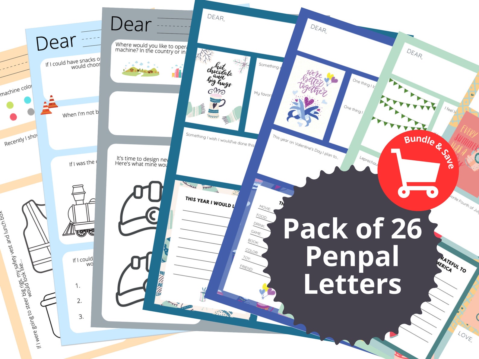 Letter for Kid Pen Pal Kit for Kid Penpal Stationary Long Distance ...