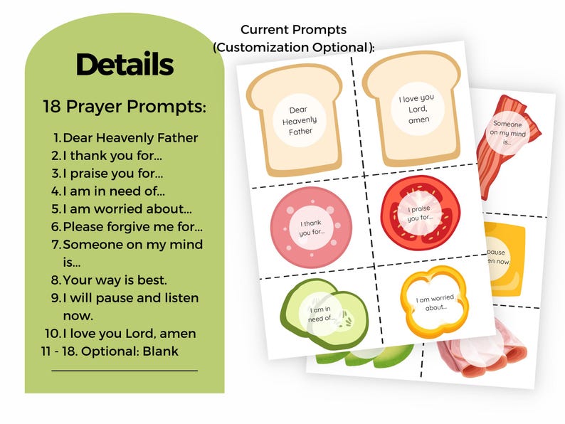 Prayer Sandwich Activity for Kid Prayer Craft Printable Christian ...