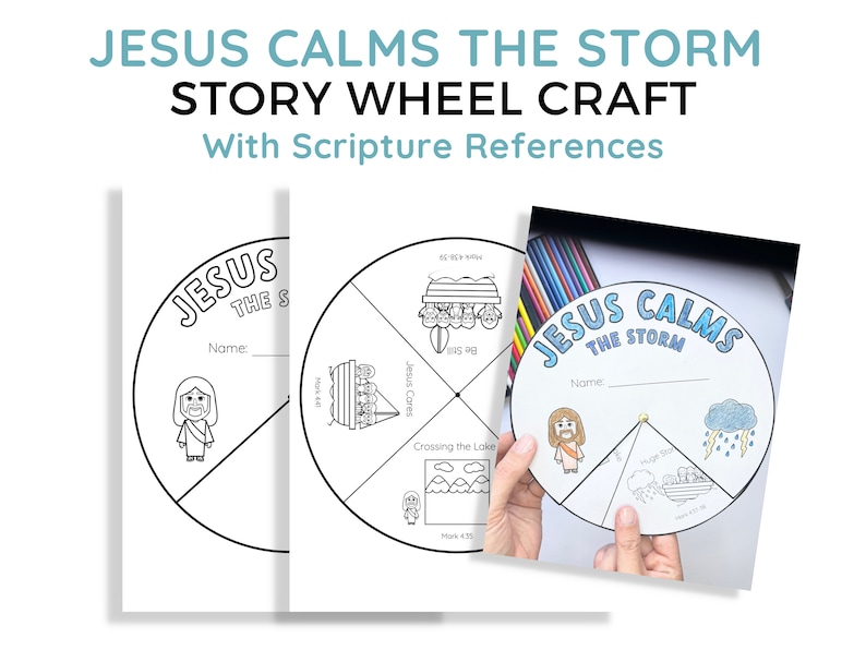 Jesus Calms the Storm Story Wheel Craft Sunday School Activity for Kid ...