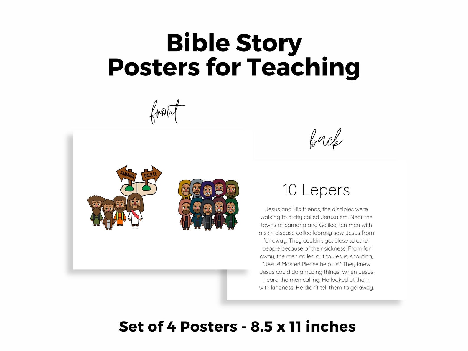 Thankfulness Bible Lesson for Kids Printable Ten Lepers Bible Story ...