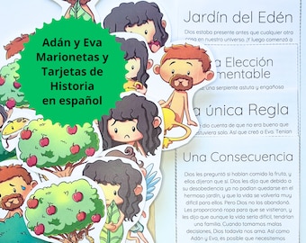 Adam and Eve Bible Story Card and Puppet Garden of Eden Kid Craft the ...