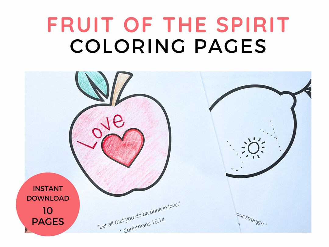 Fruit of the Spirit Coloring Page for Kid Printable Fruit of the Spirit ...