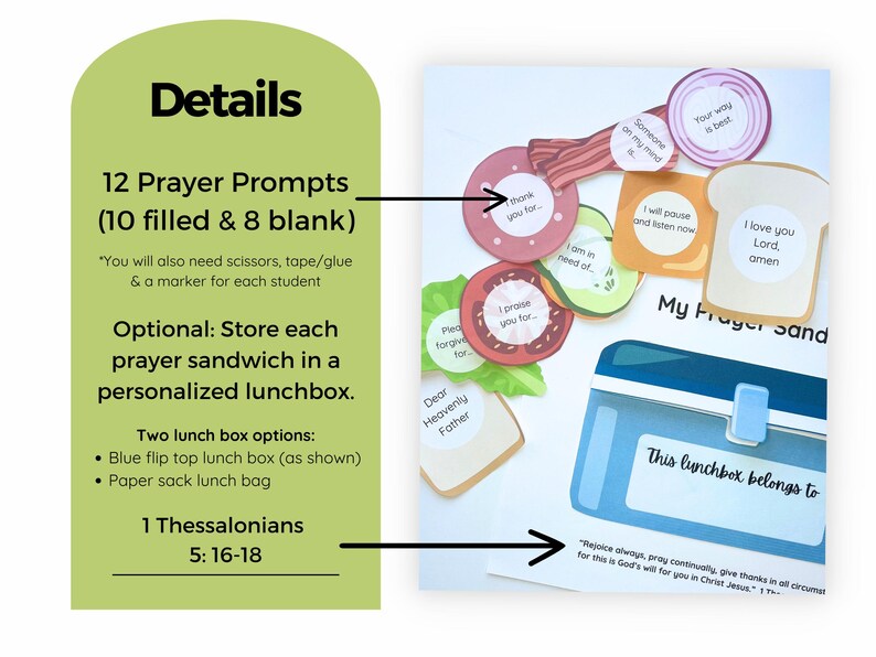 Prayer Sandwich Activity for Kid Prayer Craft Printable Christian ...