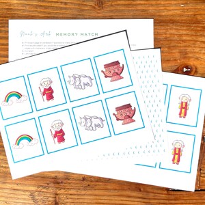 Bible Memory Game for Kid Noahs Ark Game Printable Bible Story Lesson ...