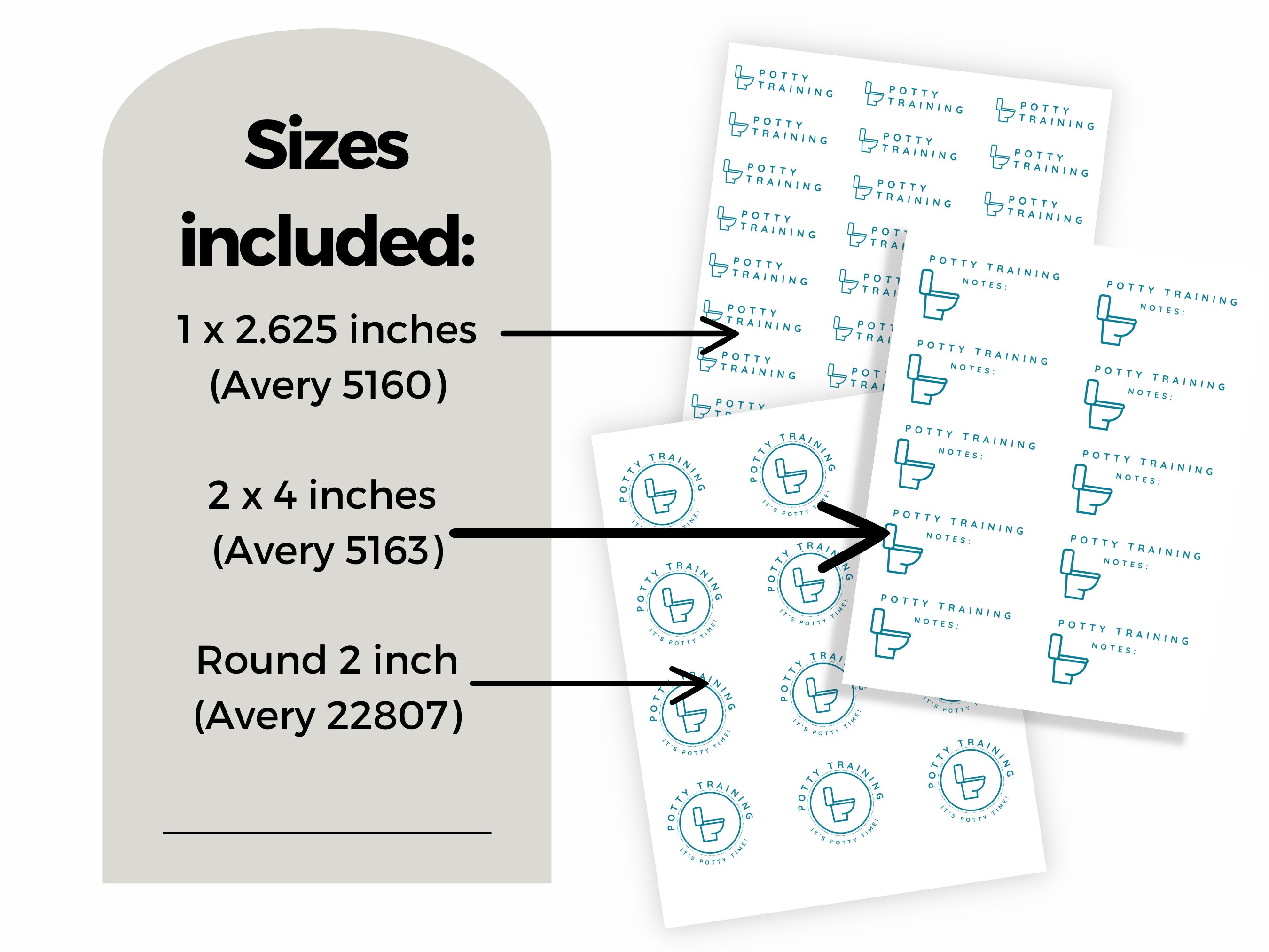 Potty Training Sticker for Kid Church Admin Children Check in Label ...