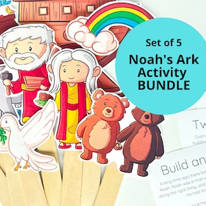 Noahs Ark Story Activity Gods Promise Story Craft Noahs Ark Puppet ...