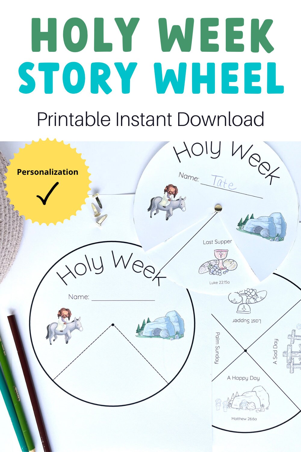 Easter Story Craft for Kids Holy Week Printable Christian Easter Palm ...