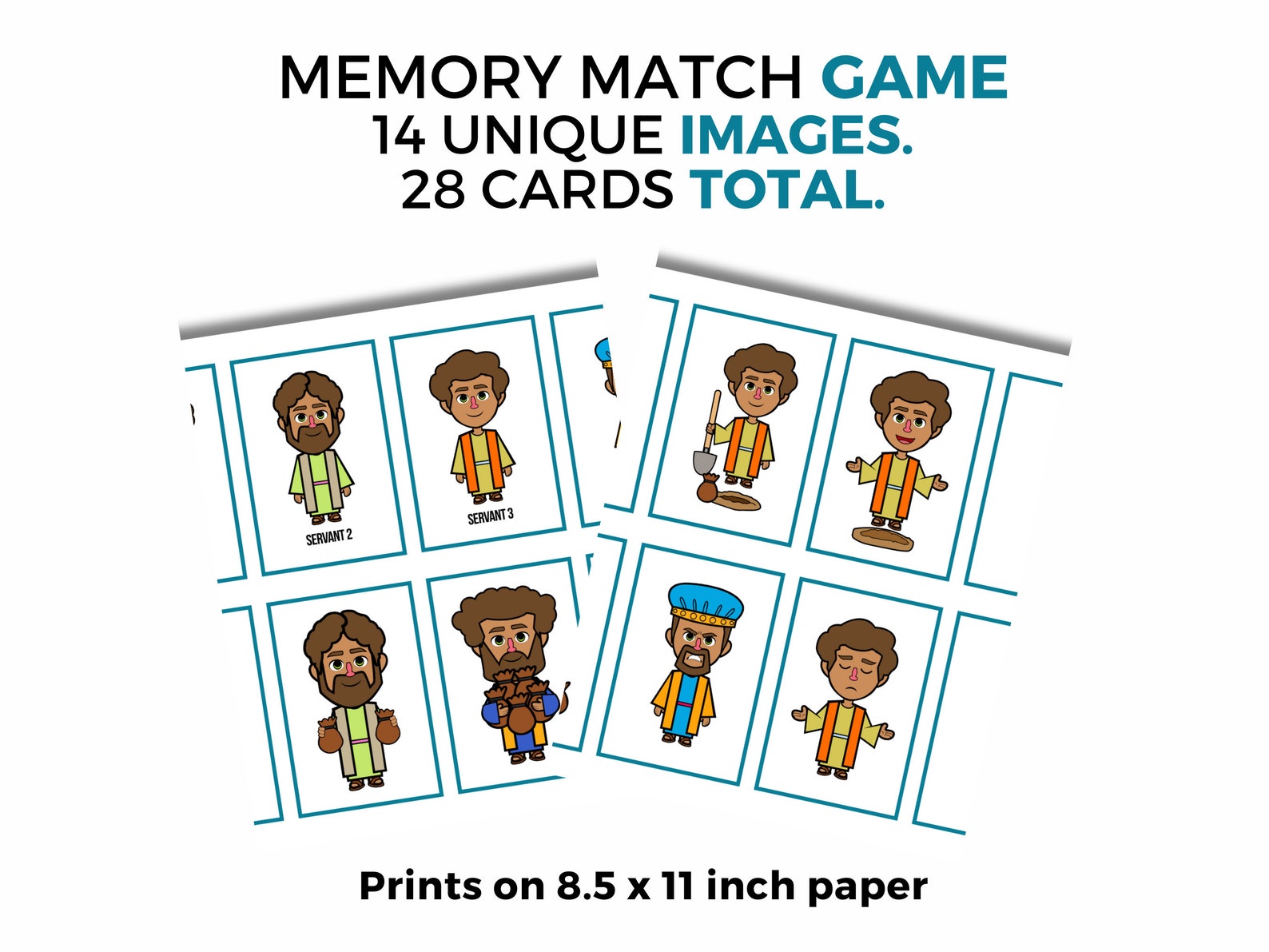 Parable of the Talents Memory Match Game for Kid Church Printable ...