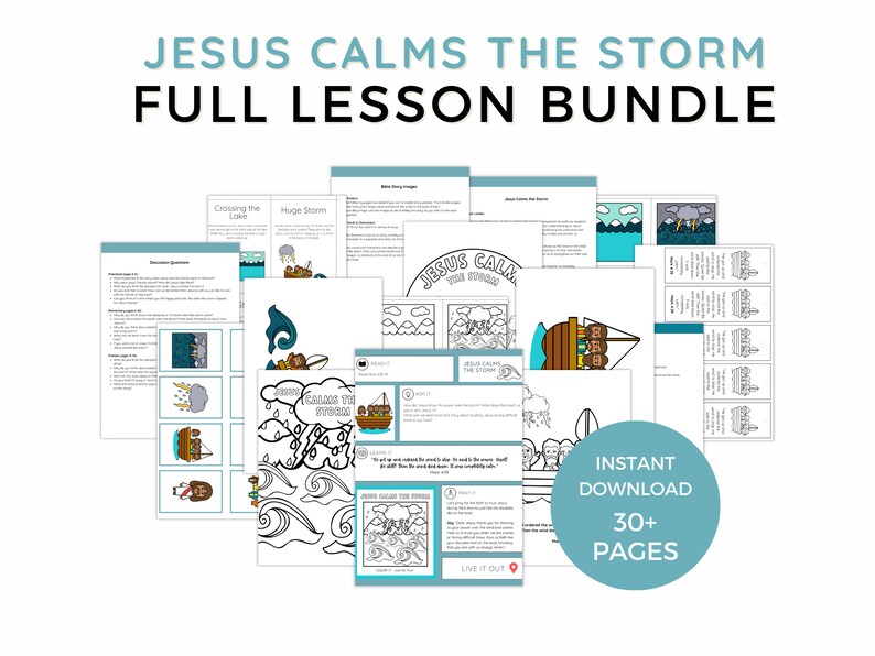 Jesus Calm the Storm Bible Story for Sunday School Lesson Plan ...