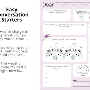 Pen Pal Kit Princess Activities Kids Letter Template Writing Prompts ...