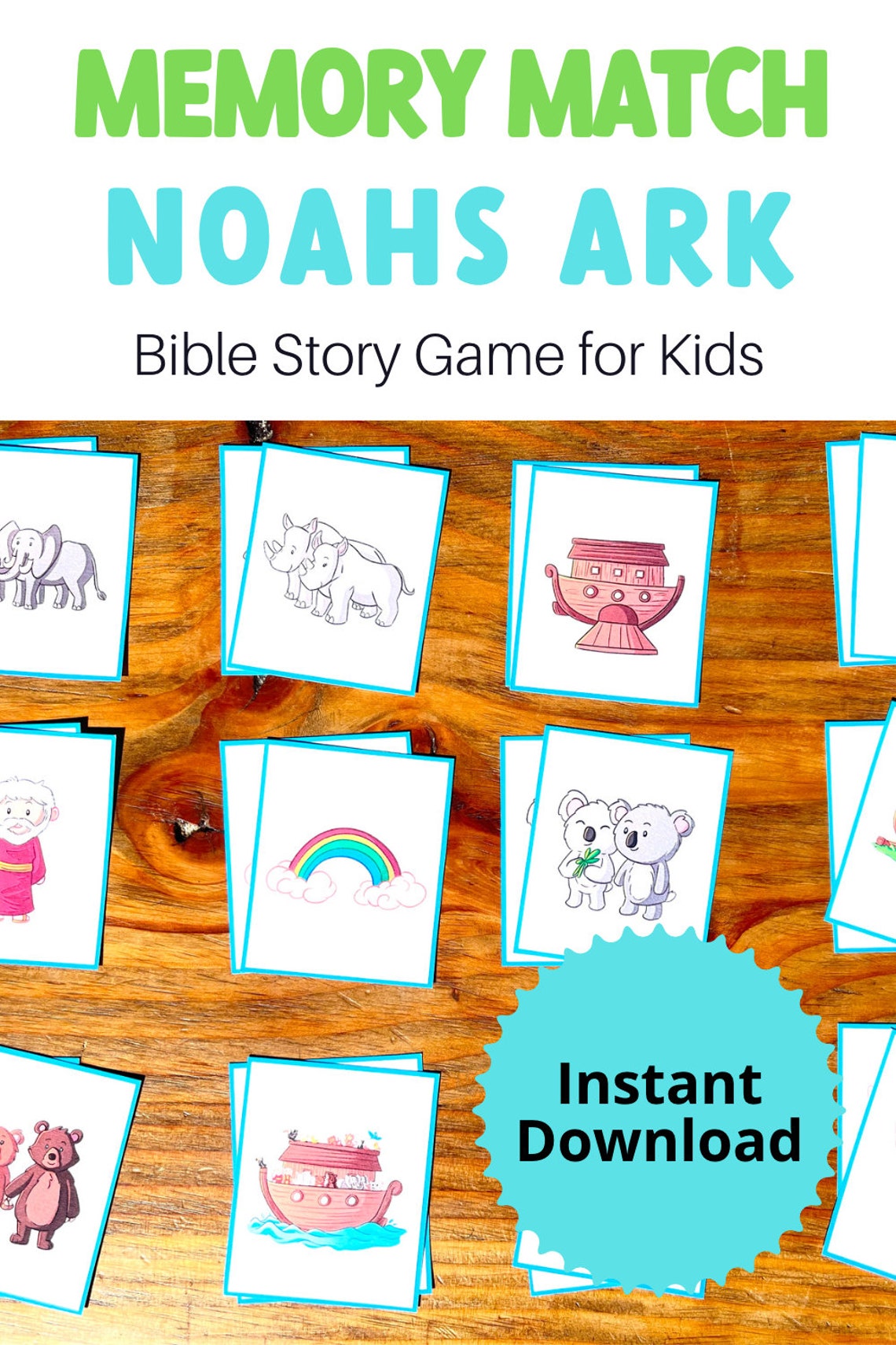 Bible Memory Game for Kid Noahs Ark Game Printable Bible Story Lesson ...