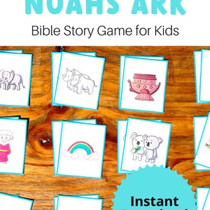 Bible Memory Game for Kid Noahs Ark Game Printable Bible Story Lesson ...