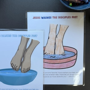 Jesus Washes Feet Coloring Craft for Kids Religious Activity Teaching ...