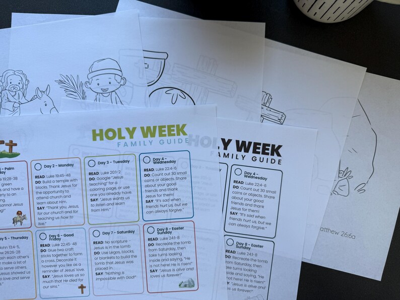 Holy Week Family Guide PDF for Kids Religious Study Lent Season Bible ...