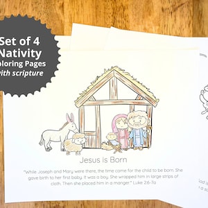 Nativity Story Coloring Page for Kid Nativity Coloring Page Christmas ...