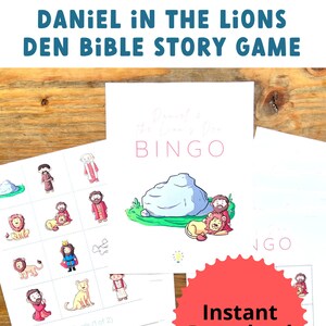 Daniel Lions Den Bible Bingo for Kid Bingo Printable Game for Bible ...