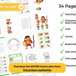 David and Goliath Bible Memory Game for Kid Church Class David Goliath ...