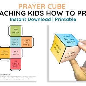 Prayer Cube for Kid Teach Children How to Pray Activity Printable ...
