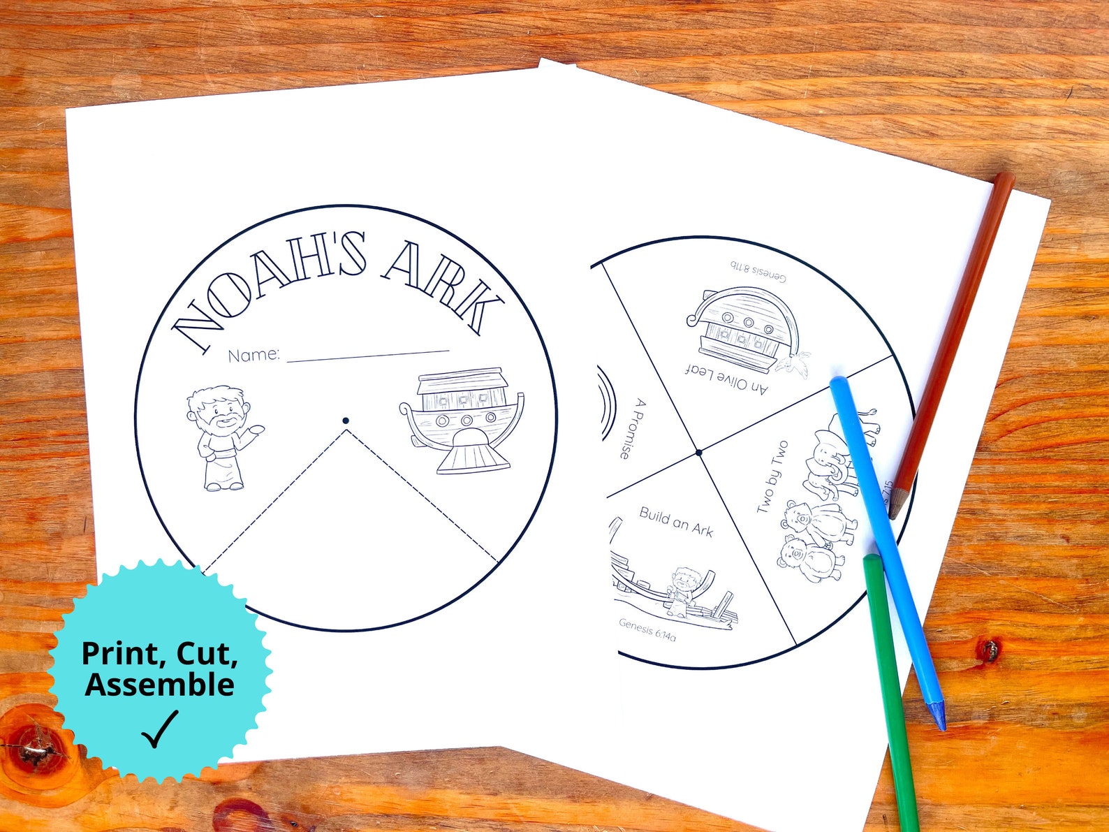 Noahs Ark Craft for Kid Bible Story Printable Christian Kid Story ...