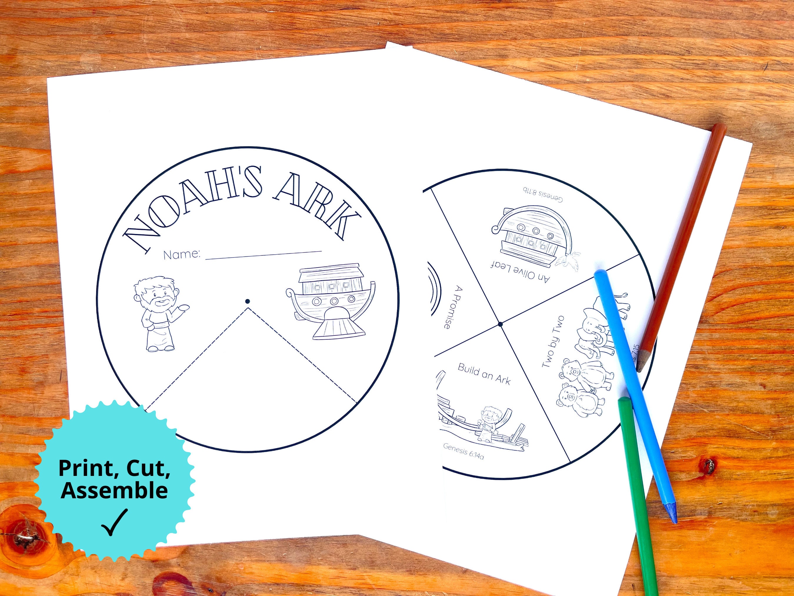 Noahs Ark Craft for Kid Bible Story Printable Christian Kid Story ...