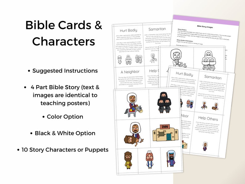 Good Samaritan Teaching Aid Bible Story Poster Samaritan Story ...