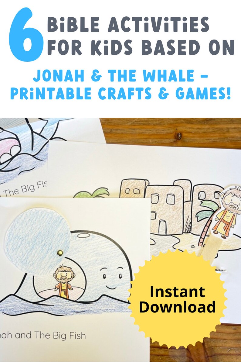 Jonah Activity Bundle for Kid Jonah and the Whale Game and Craft for ...