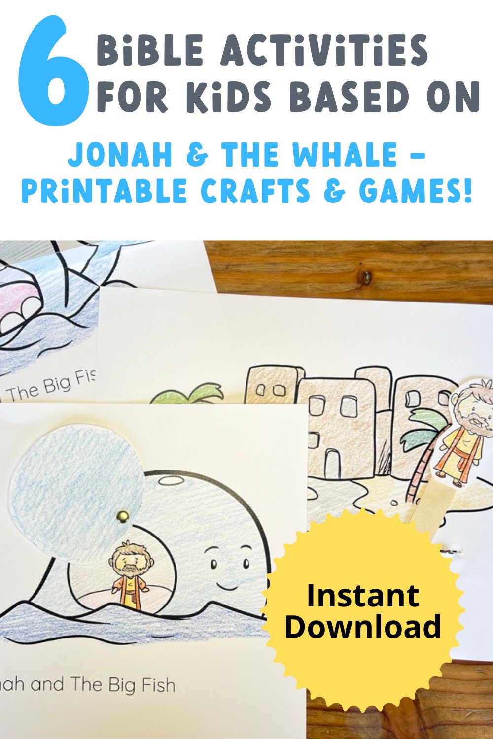 Jonah Activity Bundle for Kid Jonah and the Whale Game and Craft for ...