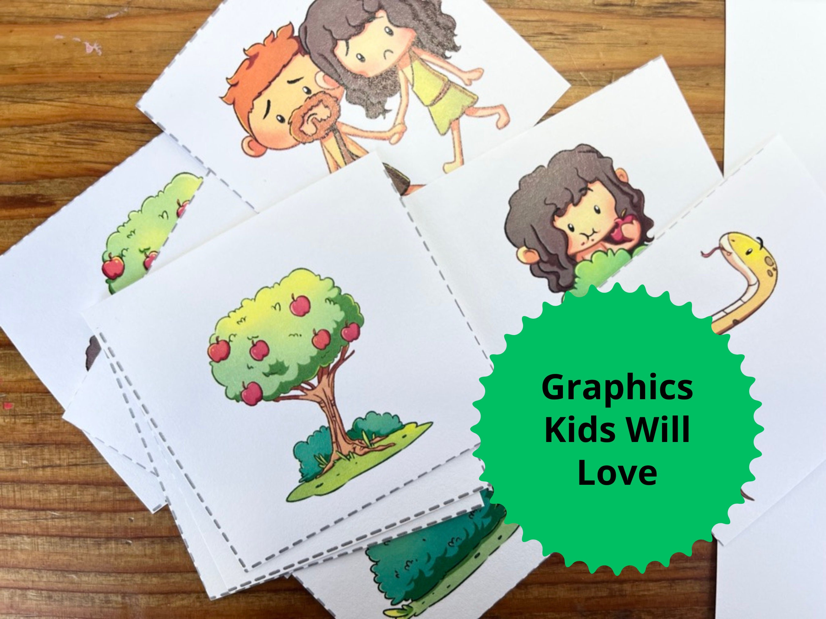 Memory Game Adam and Eve Activity DIY Memory Game for Kid Printable ...