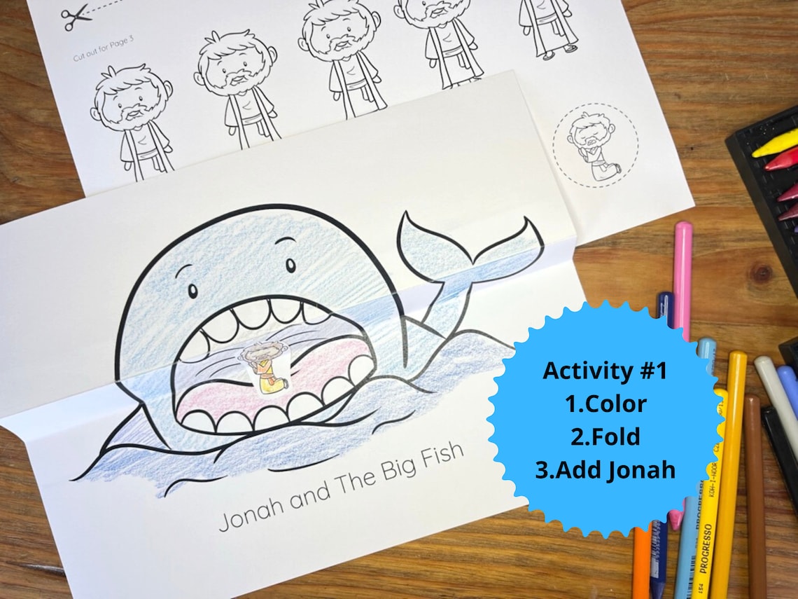 Jonah and the Big Fish Craft for Kid Jonah and the Whale Activity Jonah ...