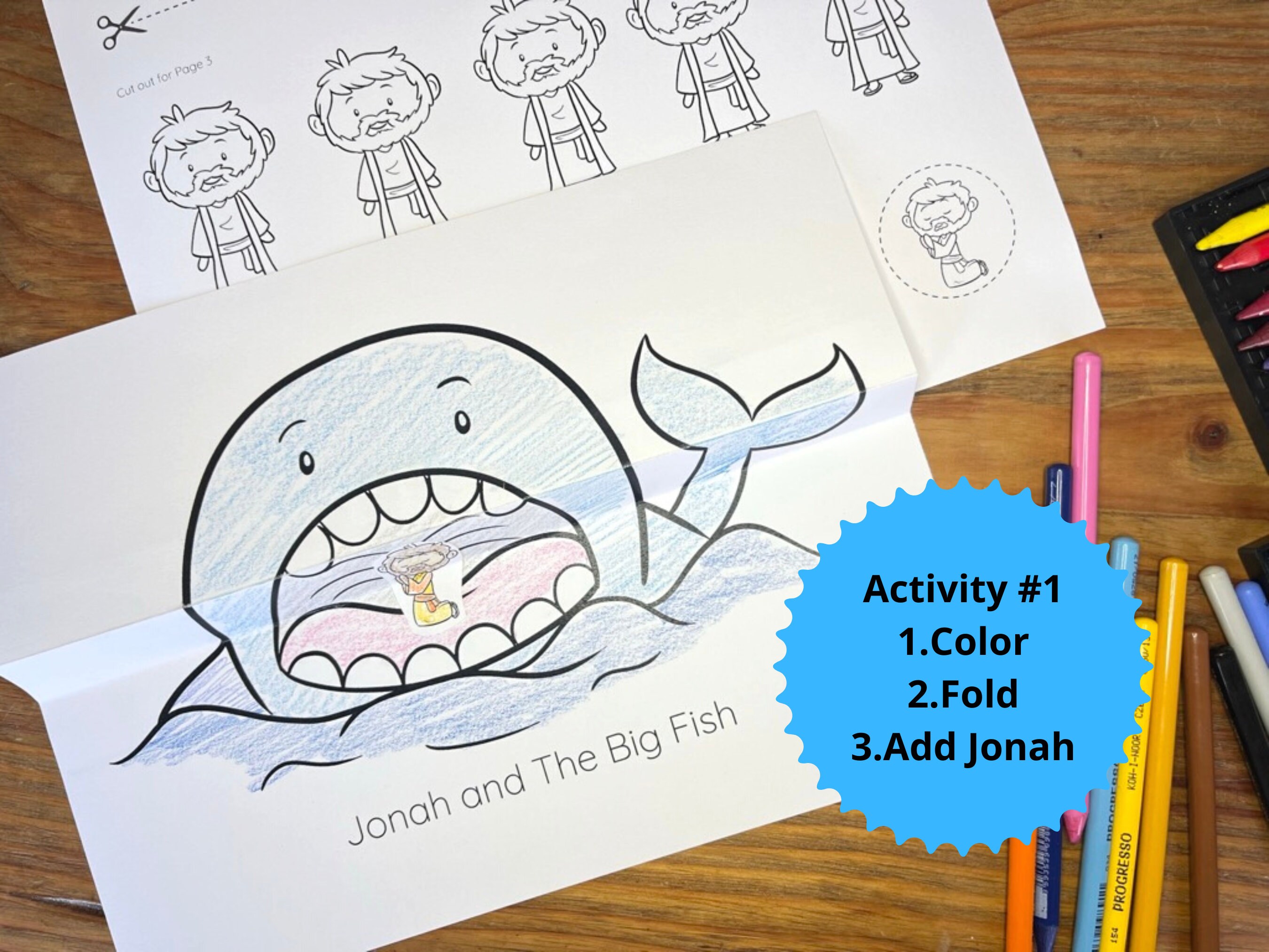 Jonah and the Big Fish Craft for Kid Jonah and the Whale Activity Jonah ...