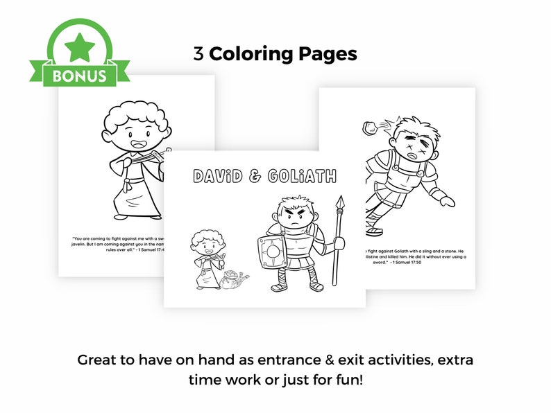 David and Goliath Story Wheel Craft Sunday School Activity for Kid ...