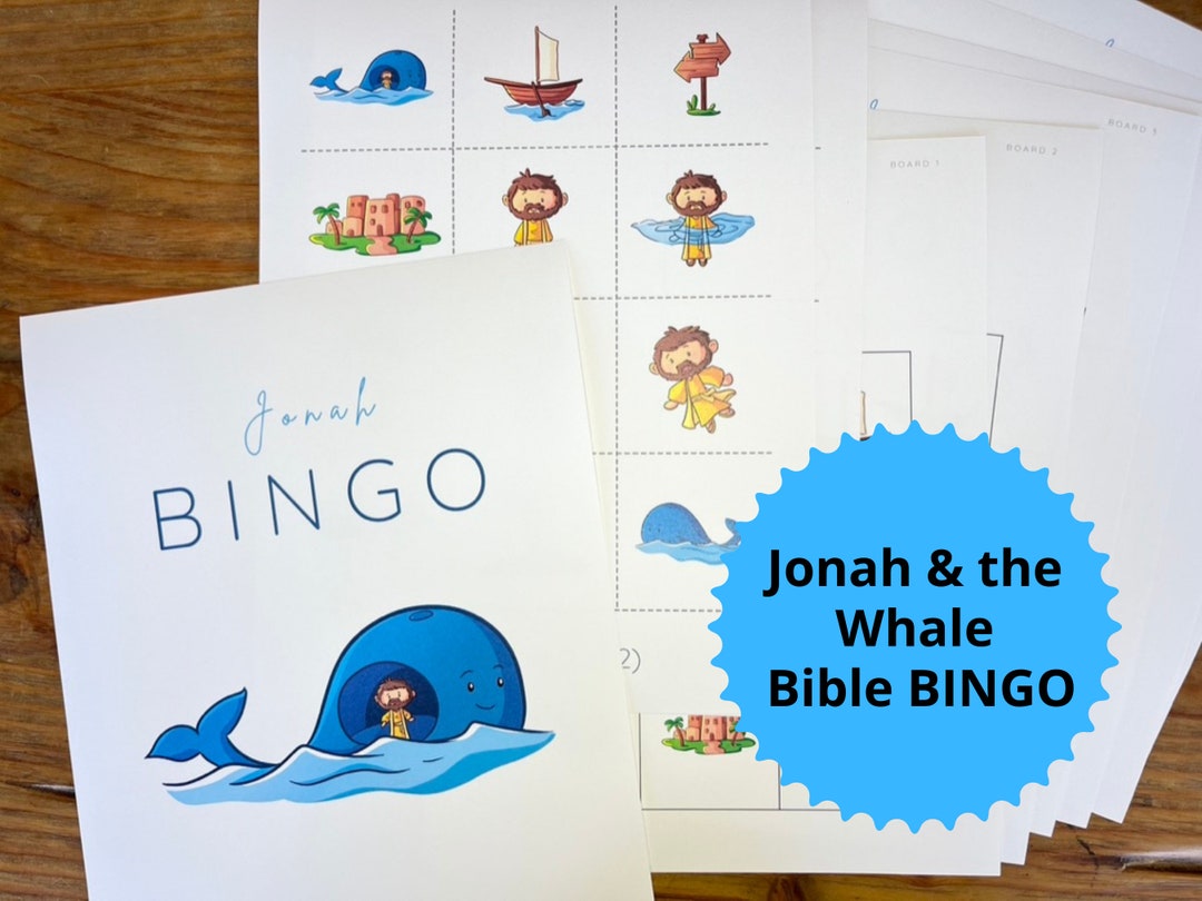 Jonah and the Whale Game Sunday School Bible Story Bingo Printable ...