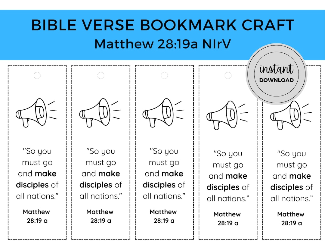 Great Commission Bookmark Craft Activity for Kid DIY Bible Story ...