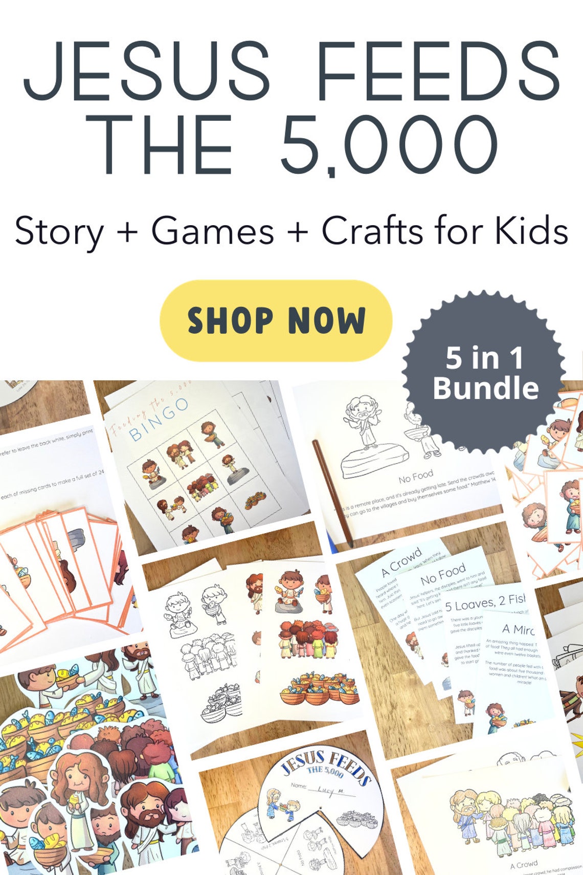 Jesus Feeds the 5000 Craft Activity Sunday School Art Project Miracle ...