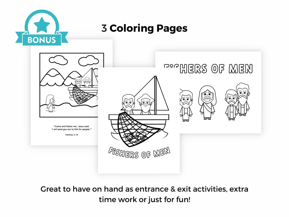 Fishers of Men Bingo Game for Kid Bible Story Activity Printable Sunday ...
