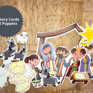 Christian Christmas Nativity Puppet Set Christmas Puppet DIY Printable ...
