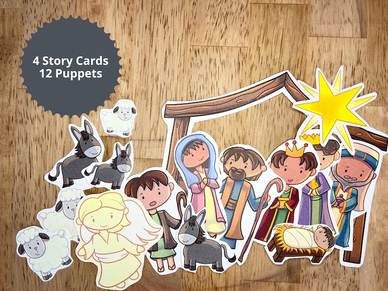 Christian Christmas Nativity Puppet Set Christmas Puppet DIY Printable ...