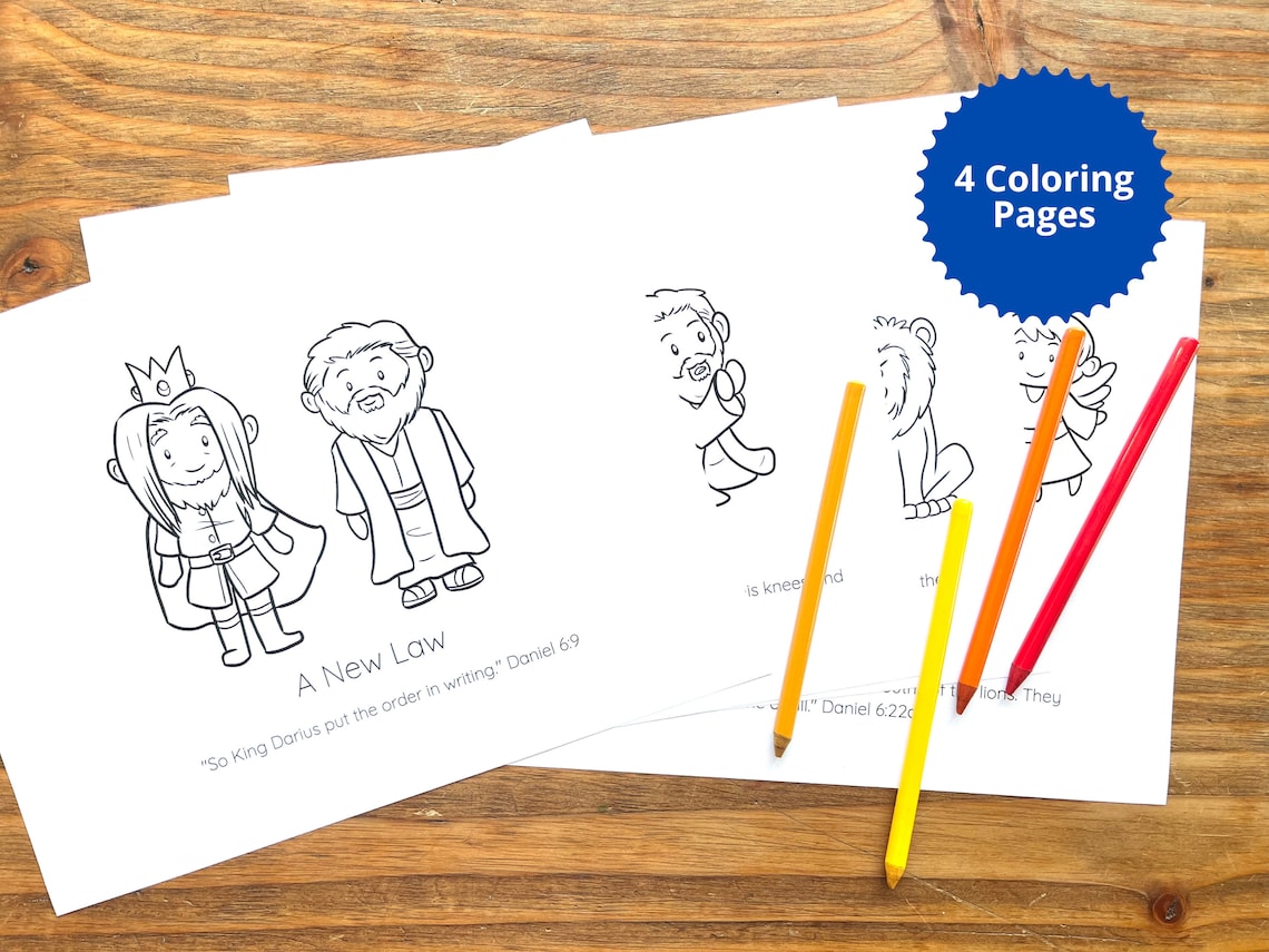 Lions Den Story Activity Page Printable Story Daniel Puppet Bible Story ...