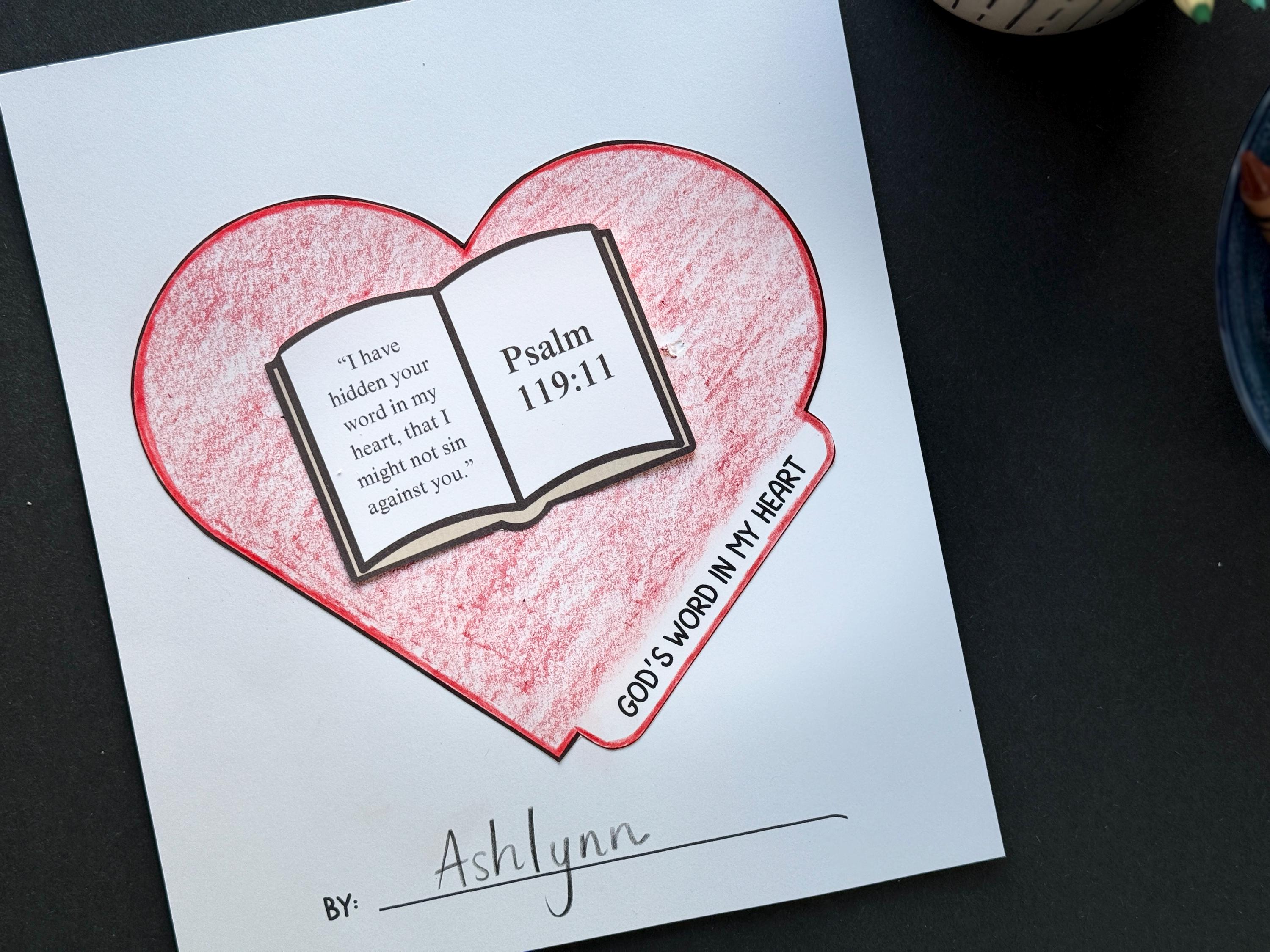 Valentines Day Bible Craft for Kid Christian Valentine Church Craft for ...