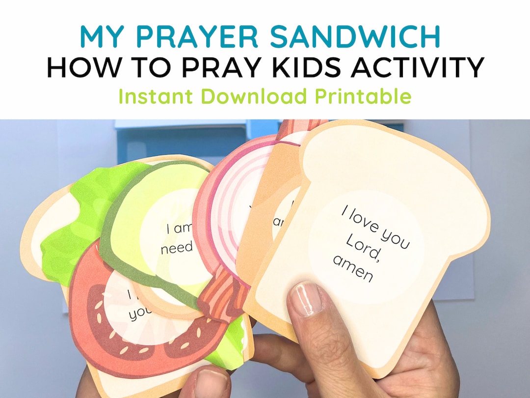 Prayer Sandwich Activity for Kid Prayer Craft Printable Christian ...