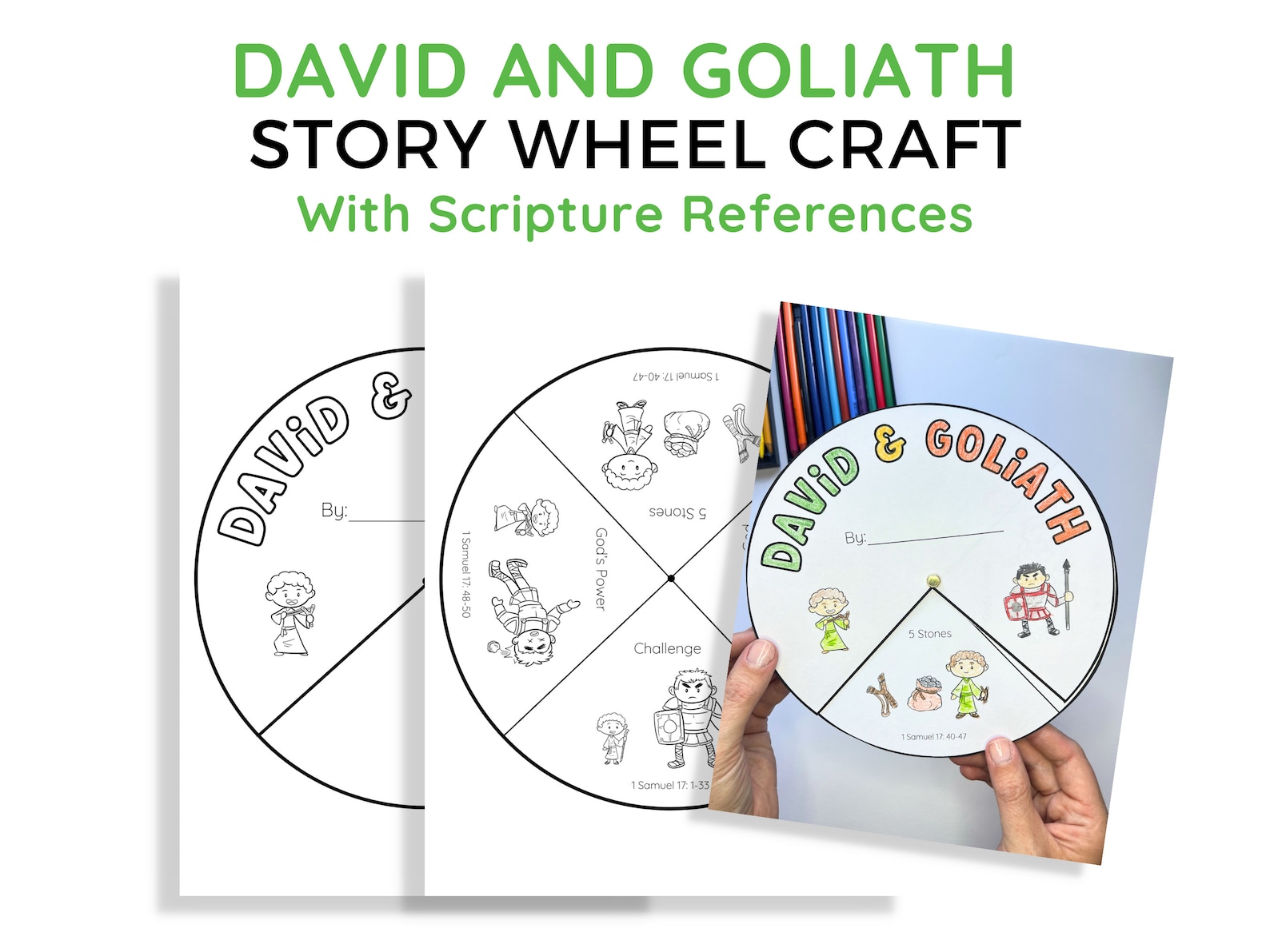 David and Goliath Story Wheel Craft Sunday School Activity for Kid ...