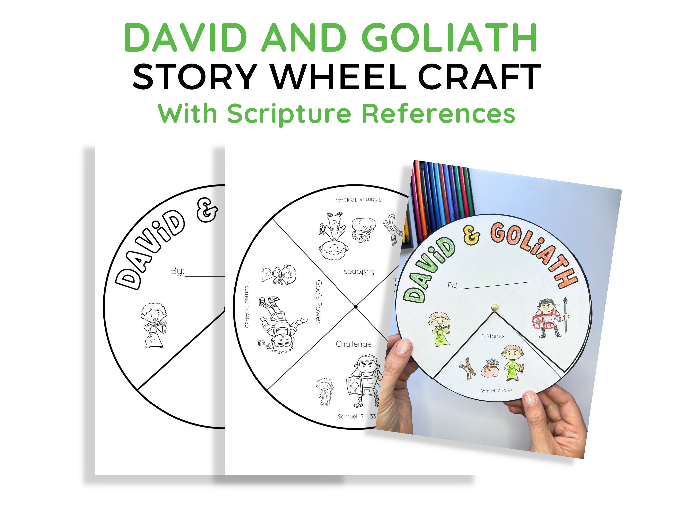 David and Goliath Story Wheel Craft Sunday School Activity for Kid ...