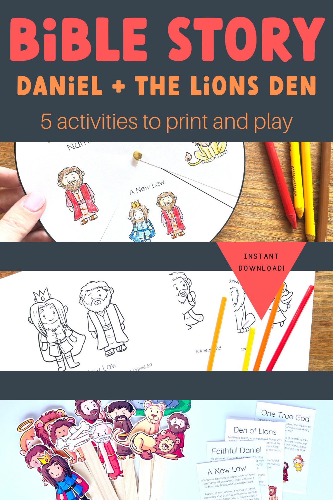 Daniel in the Lion Den Activity Lion Den Craft Daniel Bible Lesson for ...