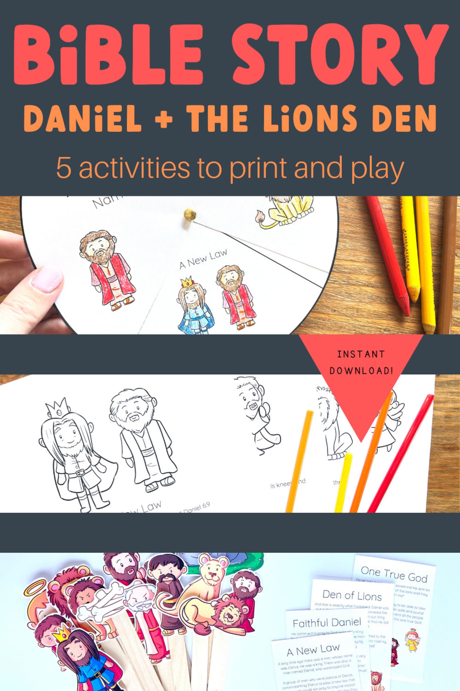Daniel in the Lion Den Activity Lion Den Craft Daniel Bible Lesson for ...