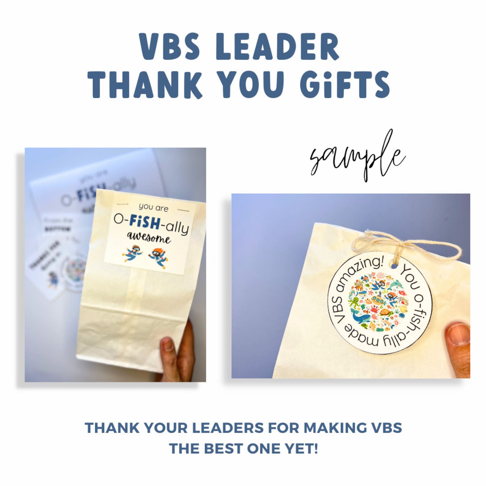Vacation Bible School Volunteer Thank You Card Under the Sea VBS Leader ...
