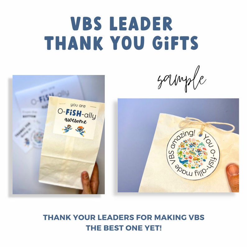 Vacation Bible School Volunteer Thank You Card Under the Sea VBS Leader ...