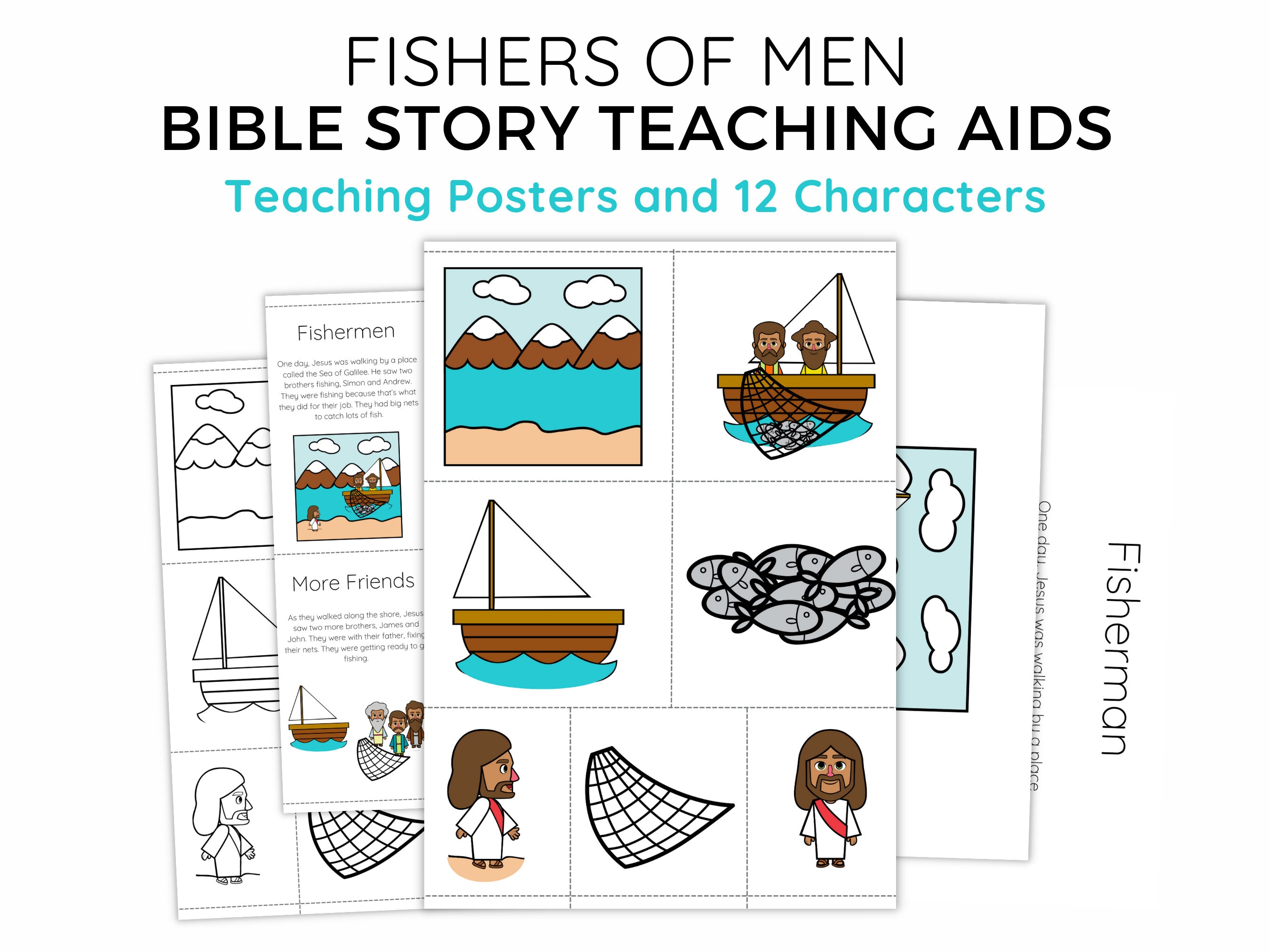 Fishers of Men Teaching Aids Bible Story Posters Story Cards Puppet ...