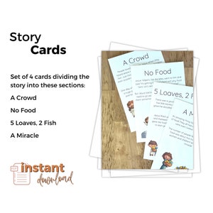 Jesus Feeds the 5000 Craft Printable Bible Story for Kid Sunday School ...