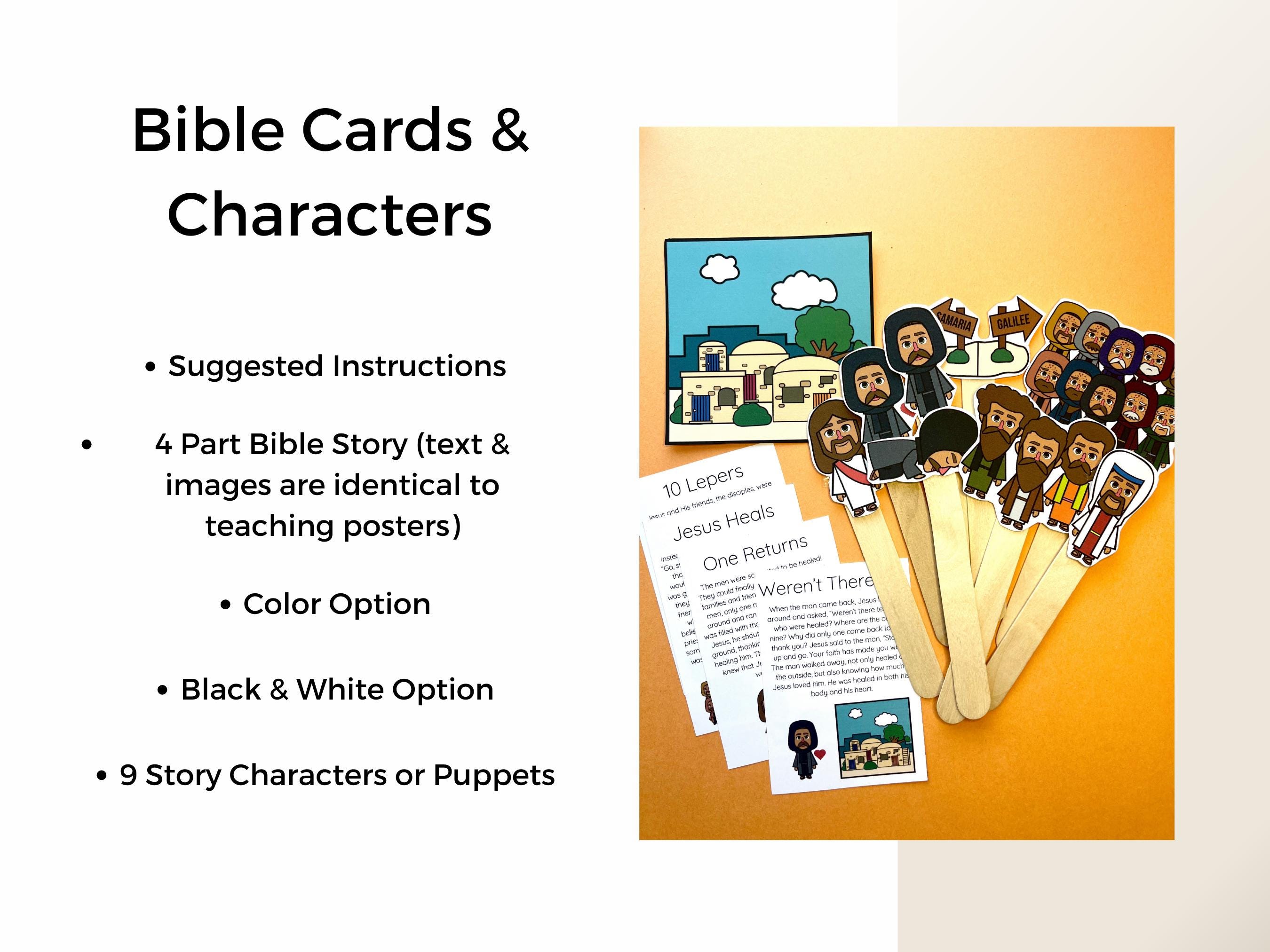 Thankfulness Bible Lesson for Kids Printable Ten Lepers Bible Story ...