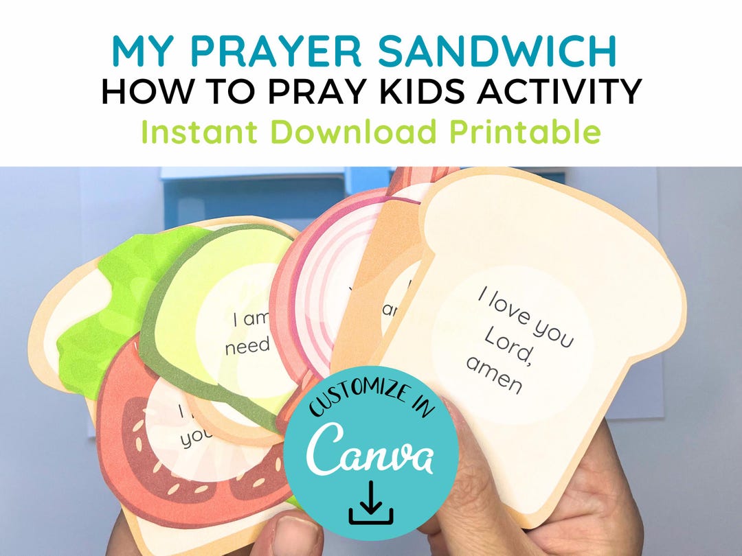 Prayer Sandwich Activity for Kid Prayer Craft Printable Christian ...